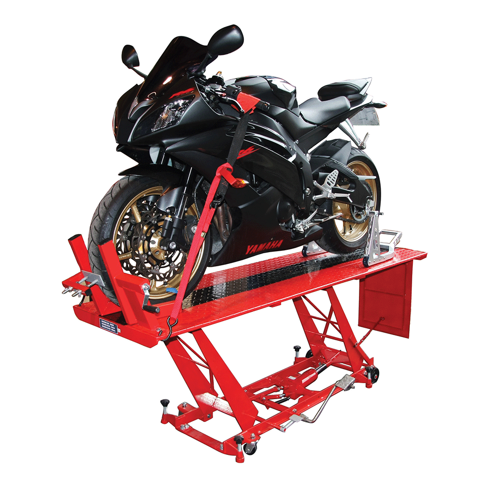 Comment lever sa moto avec une béquille d'atelier - Béquille moto